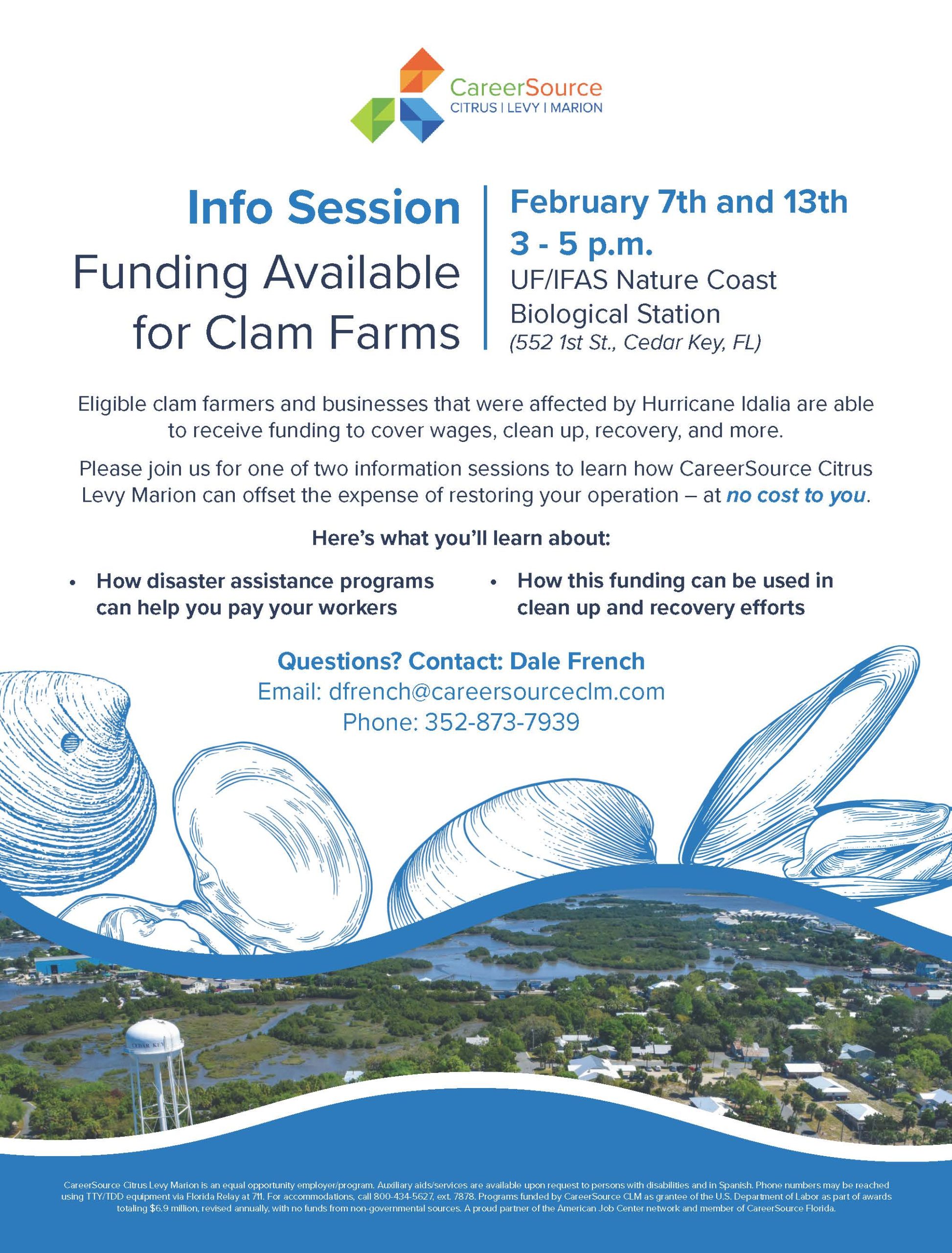 Information Sessions on Funding Available for Clam Farmers - Florida ...