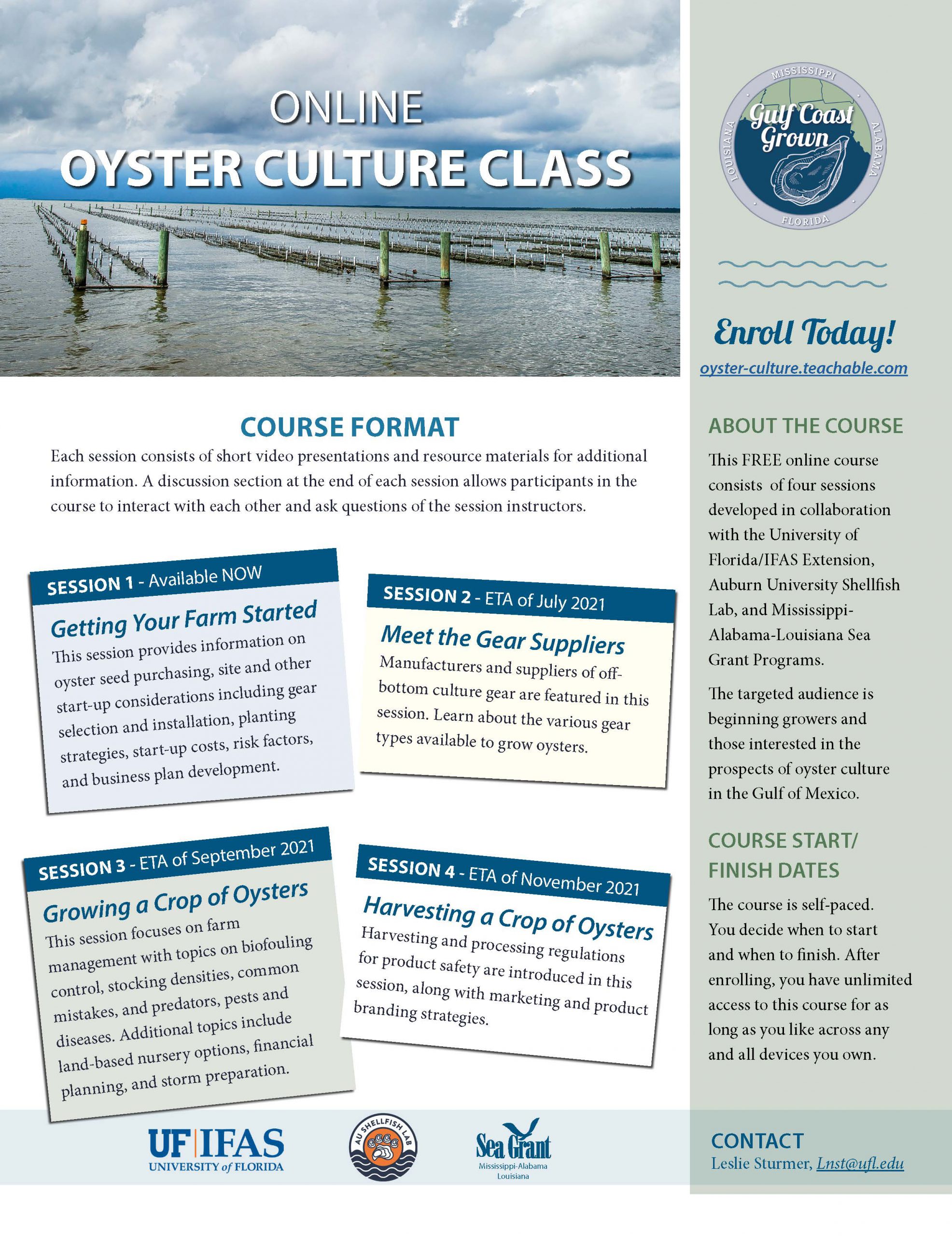 The Online Oyster Culture Course is available NOW - Florida Shellfish ...
